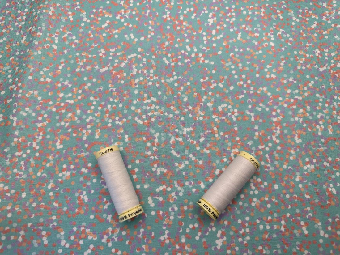 Funfetti Pastel Confetti on a Turquoise Background 100% Cotton - The ...
