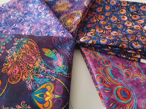 Eclectica by Dan Morris Quilting Treasures Violet Fat Quarter Bundle 1 ...