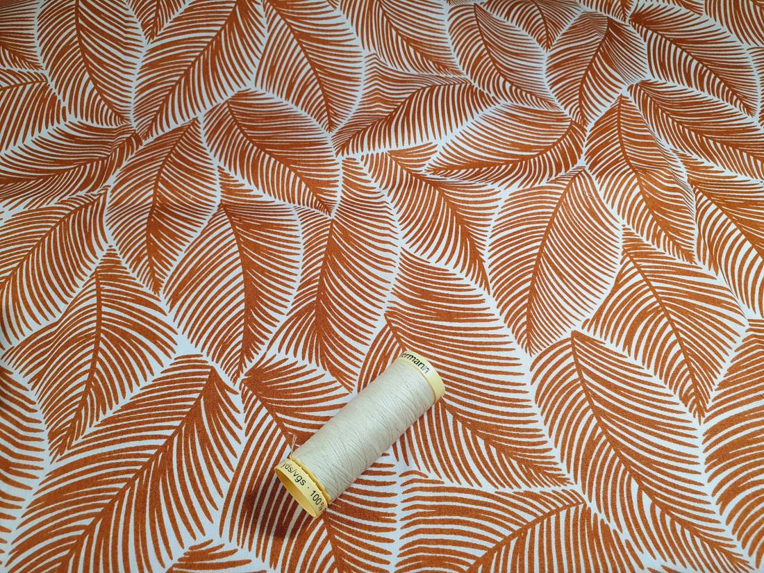 Banana Leaf Collection Rust 100% Cotton - The Little Fabric Shop