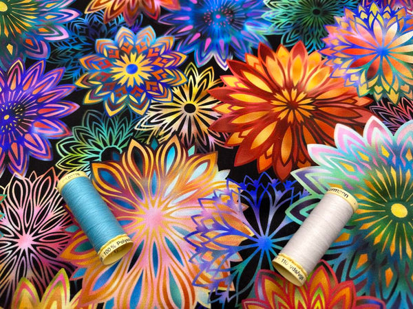 Dazzle by Jason Yenter for In The Beginning Fabrics Garden Flowers Mul ...